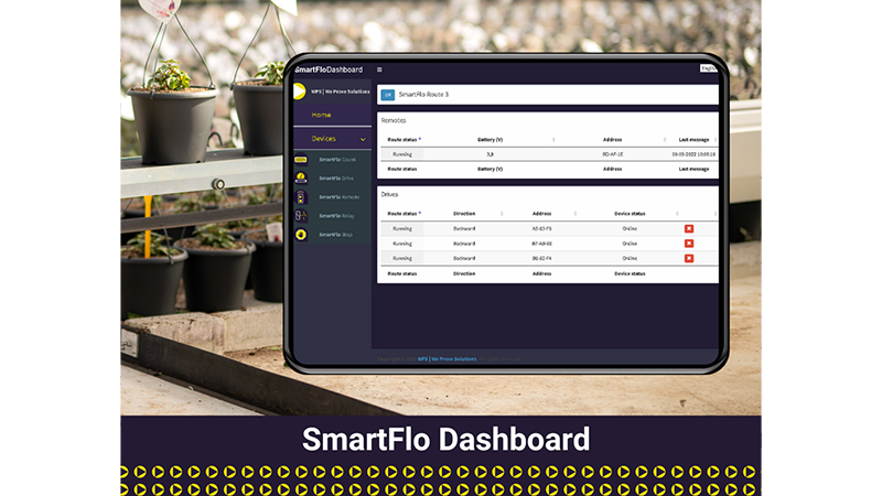 SmartFlo Dashboard - Greenhouse Grower